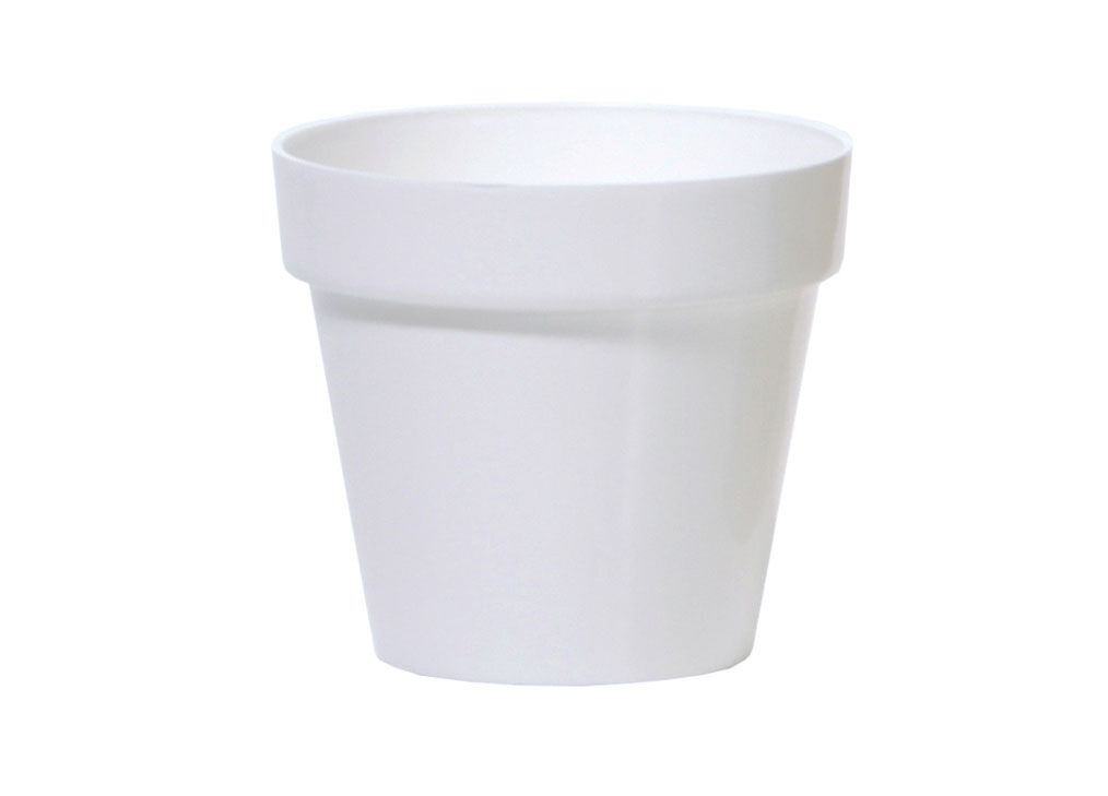 Doniczka Cube shine - BIAŁY - Bricomarche.pl