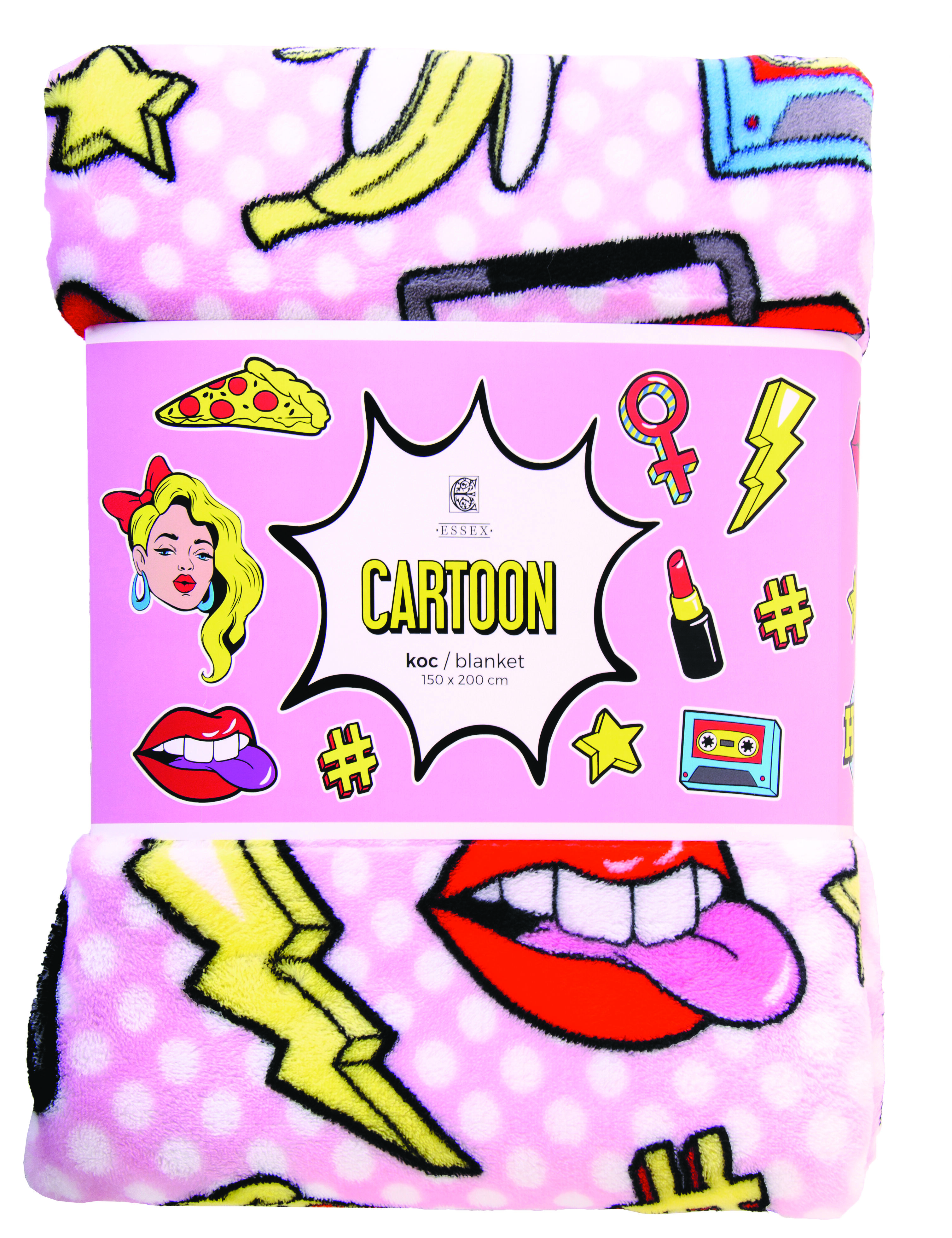 Koc Cartoon 150 x 200 cm różowy - Bricomarche.pl