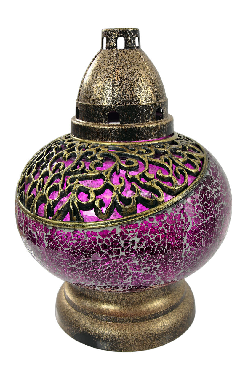 Znicz witraż Kulka 26 cm fioletowy Ilumini - Bricomarche.pl