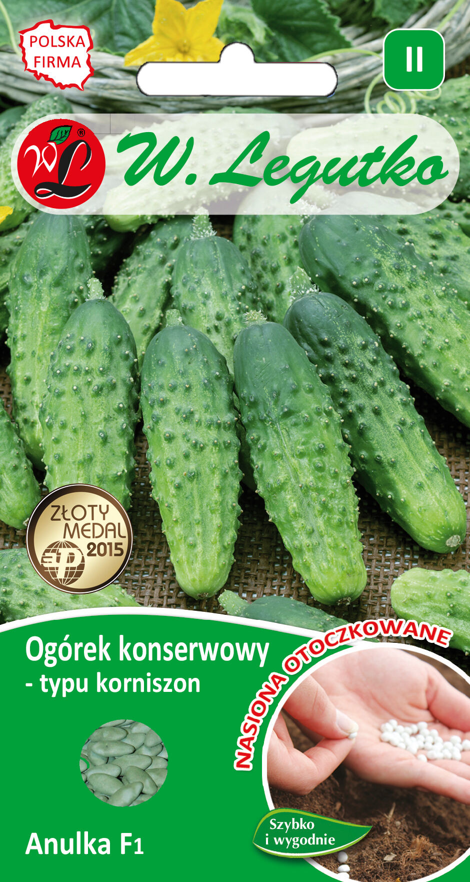 Nasiona otoczkowane ogórek gruntowy korniszonowy Anulka F1 W.Legutko ...