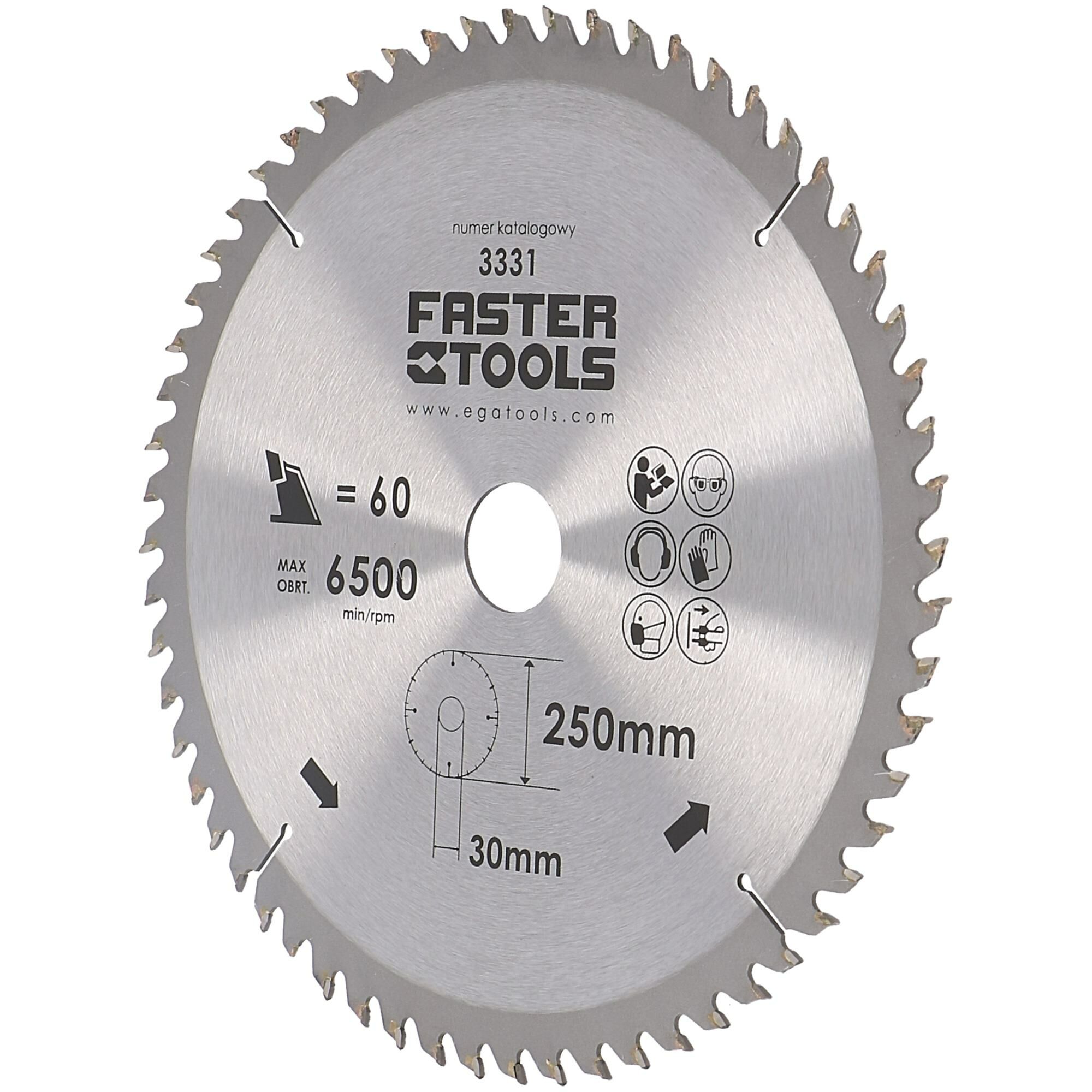 Tarcza widiowa do drewna 250 x 30 mm 60z. FASTER TOOLS - Bricomarche.pl