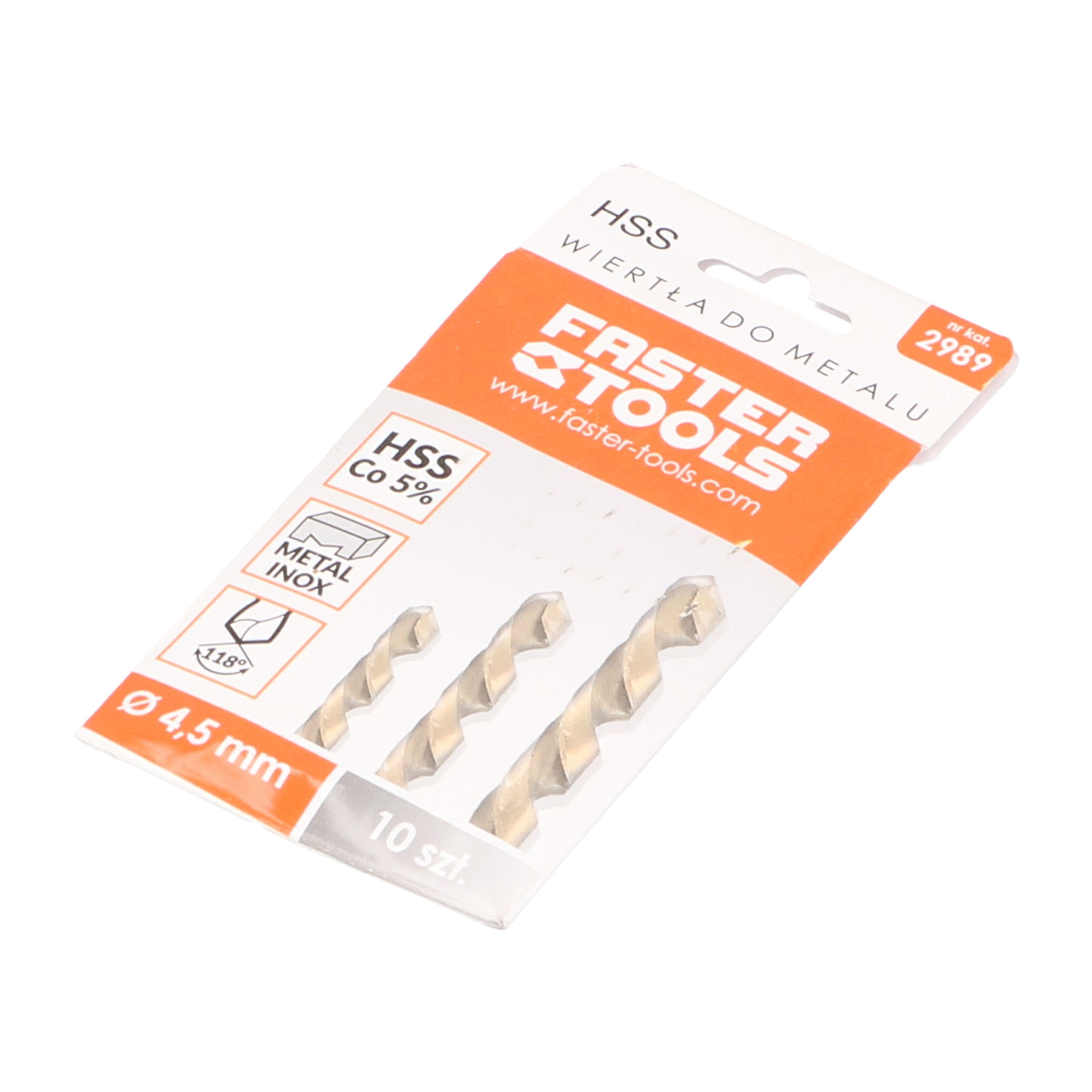 Wiertło kobaltowe do metalu 4,5 mm 10 szt. FASTER TOOLS - Bricomarche.pl