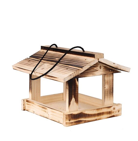 Karmnik drewniany opalany 23 x 22 x 18 cm brązowy - Bricomarche.pl