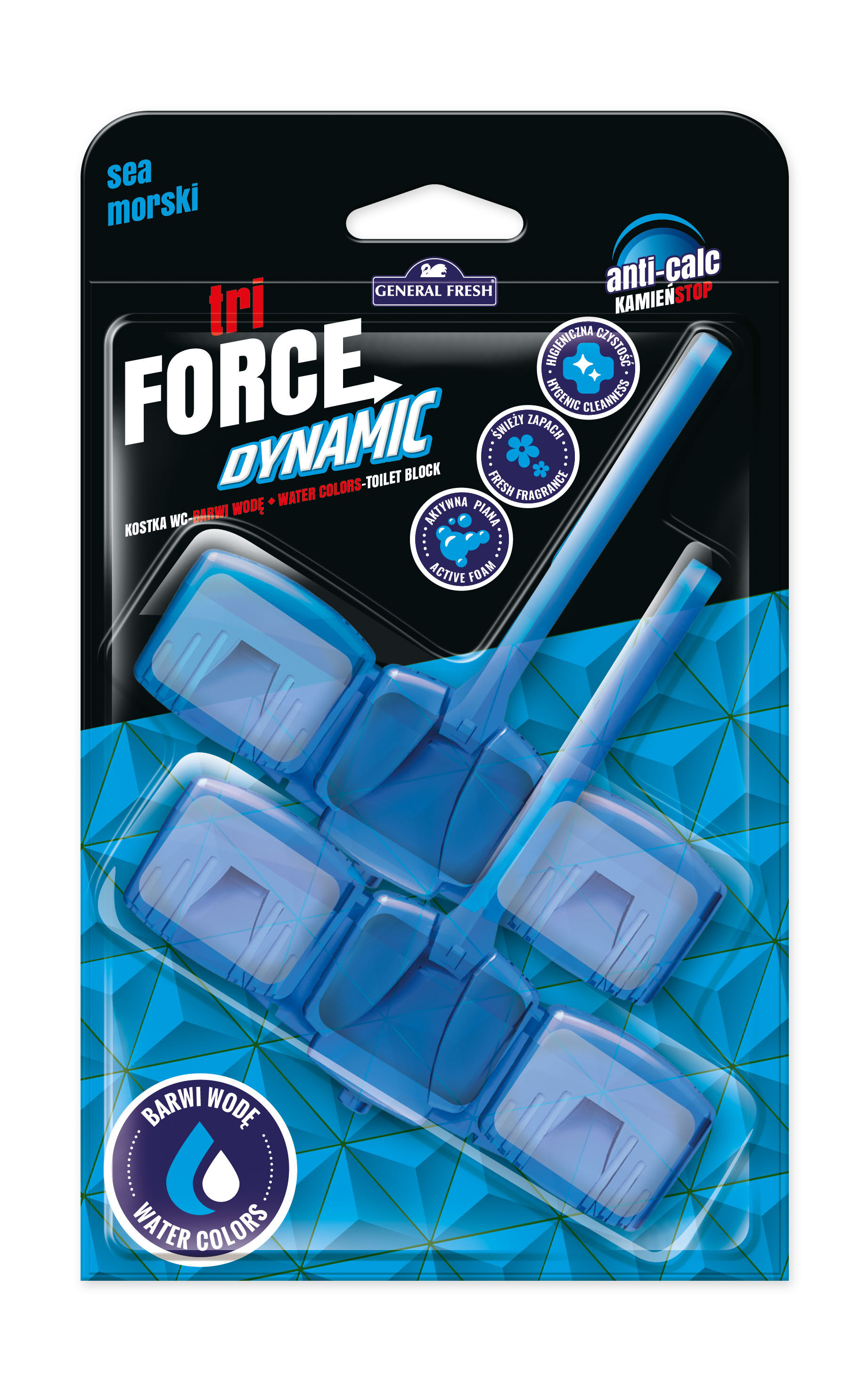 Kostka do WC TRI FORCE DYNAMIC 2 x 45 g morze - Bricomarche.pl