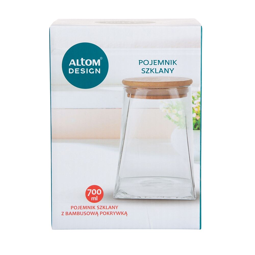 Pojemnik szklany z bambusową pokrywką 700 ml Color Box - Bricomarche.pl