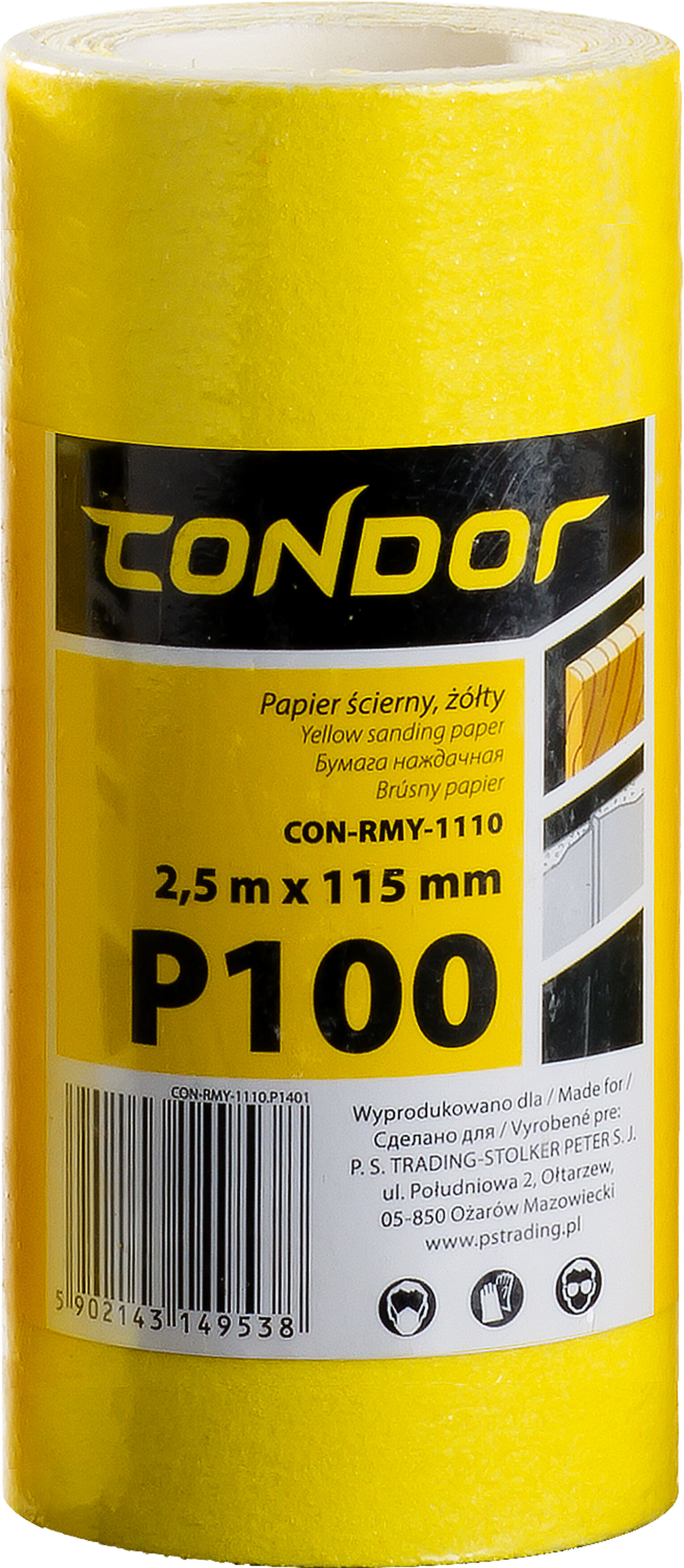 Papier ścierny "żółty" rolka 2,5 m 115 mm P100 Condor - Bricomarche.pl