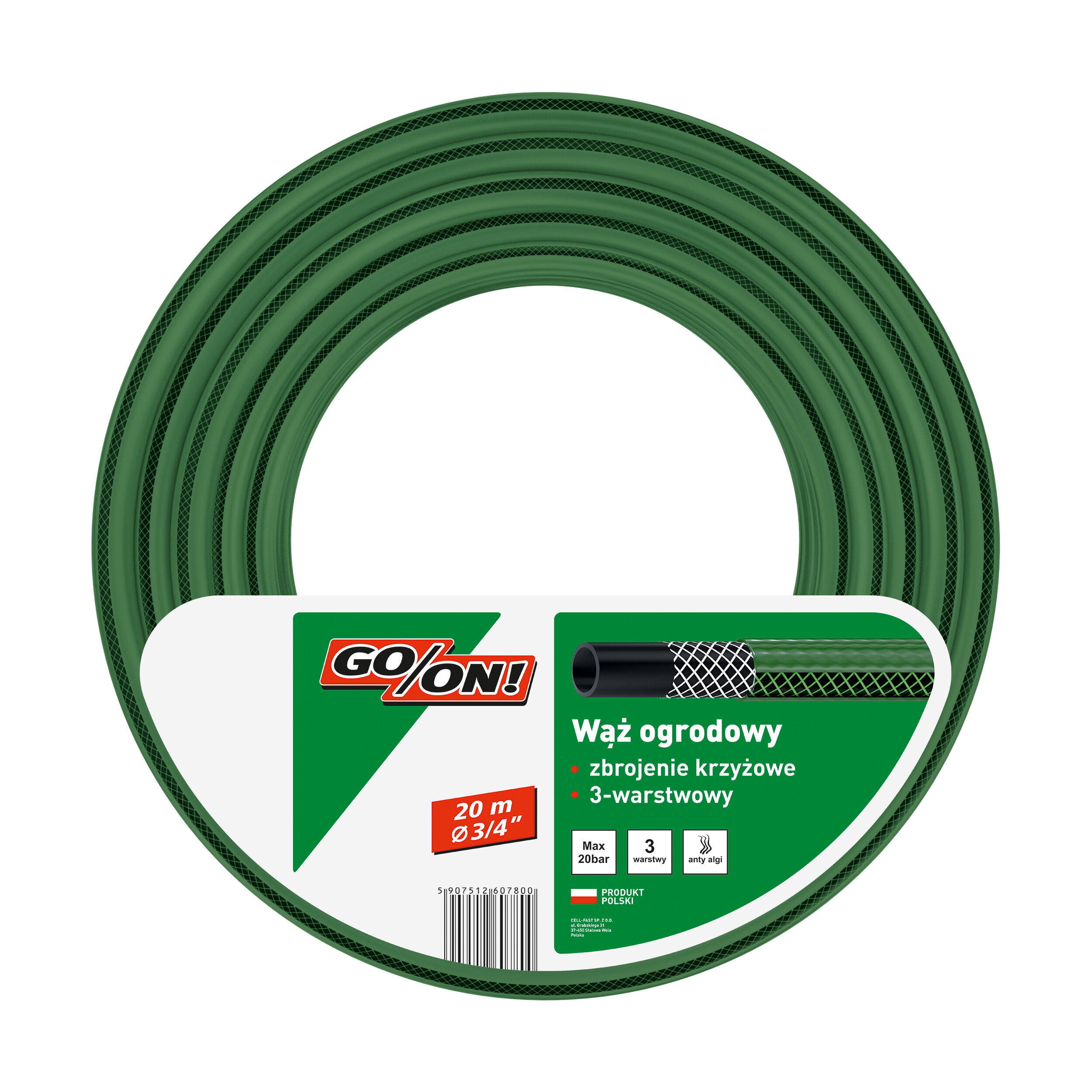 Wąż ogrodowy GO/ON 3/4" 20 m Cellfast - Bricomarche.pl