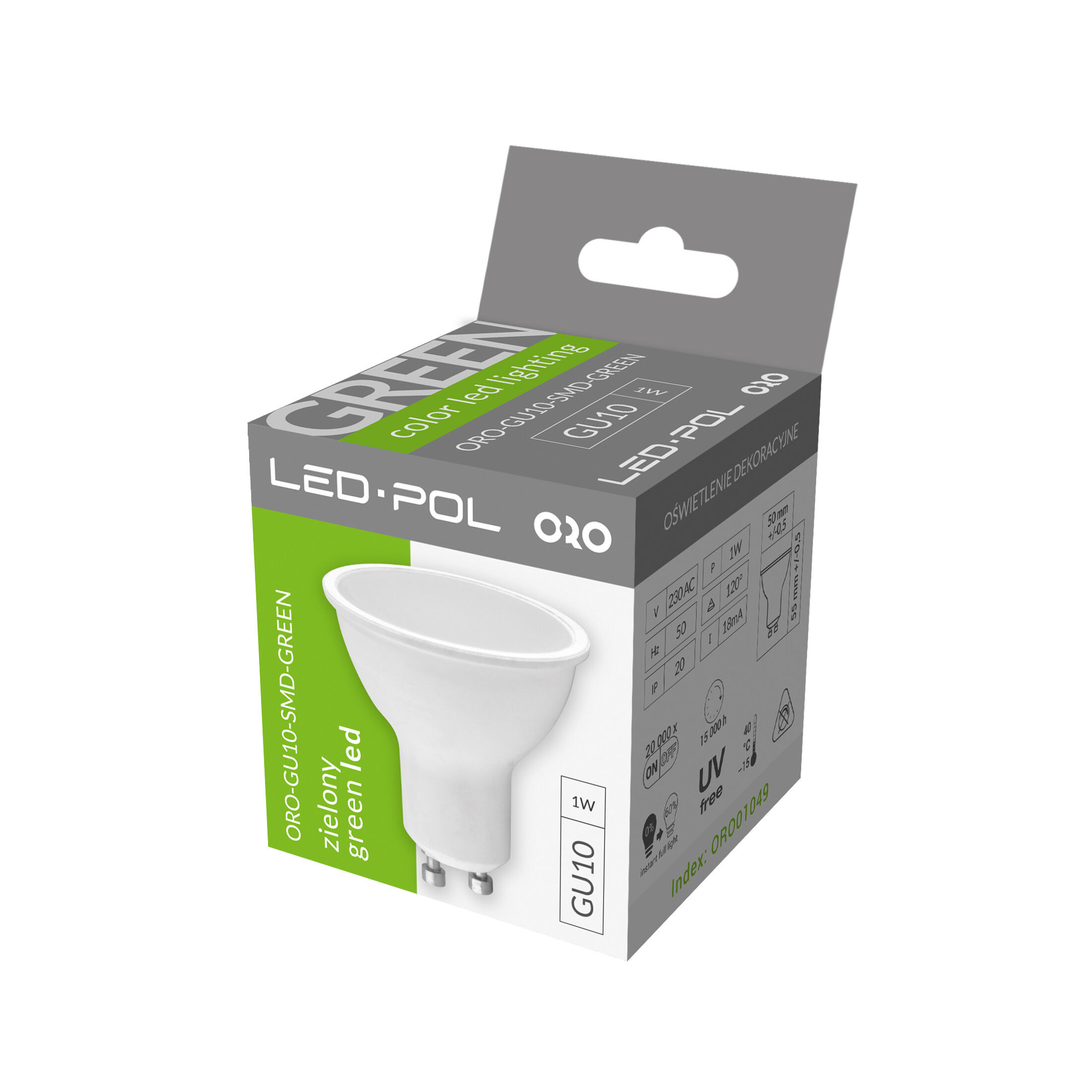Żarówka LED ORO-GU10-SMD-GREEN - Bricomarche.pl