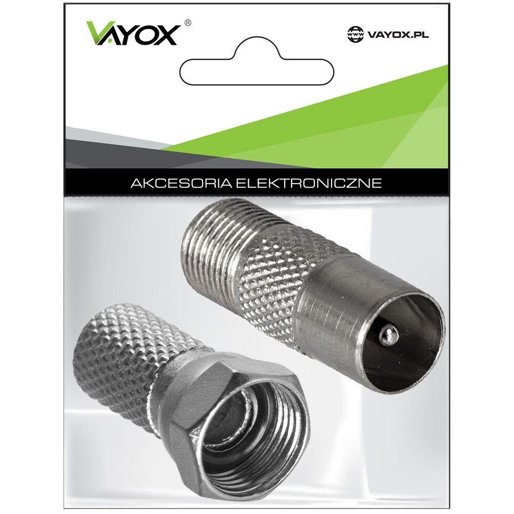 Zestaw złącze wtyk antenowy – gniazdo "F" + wtyk "F" 6,8 mm VA0093 Vayox - Bricomarche.pl