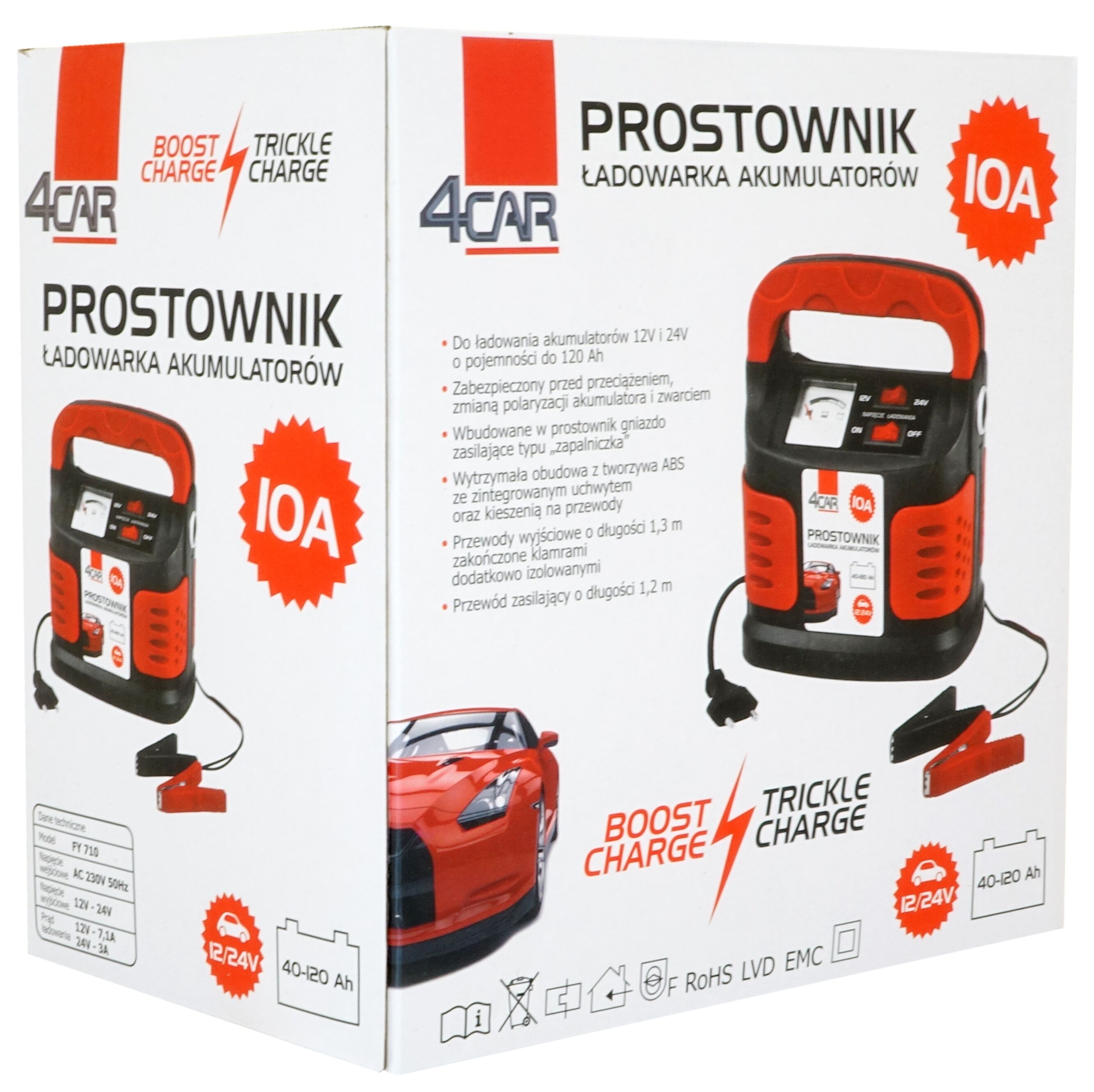 Prostownik 10 A 12/24 V 4Car - Bricomarche.pl