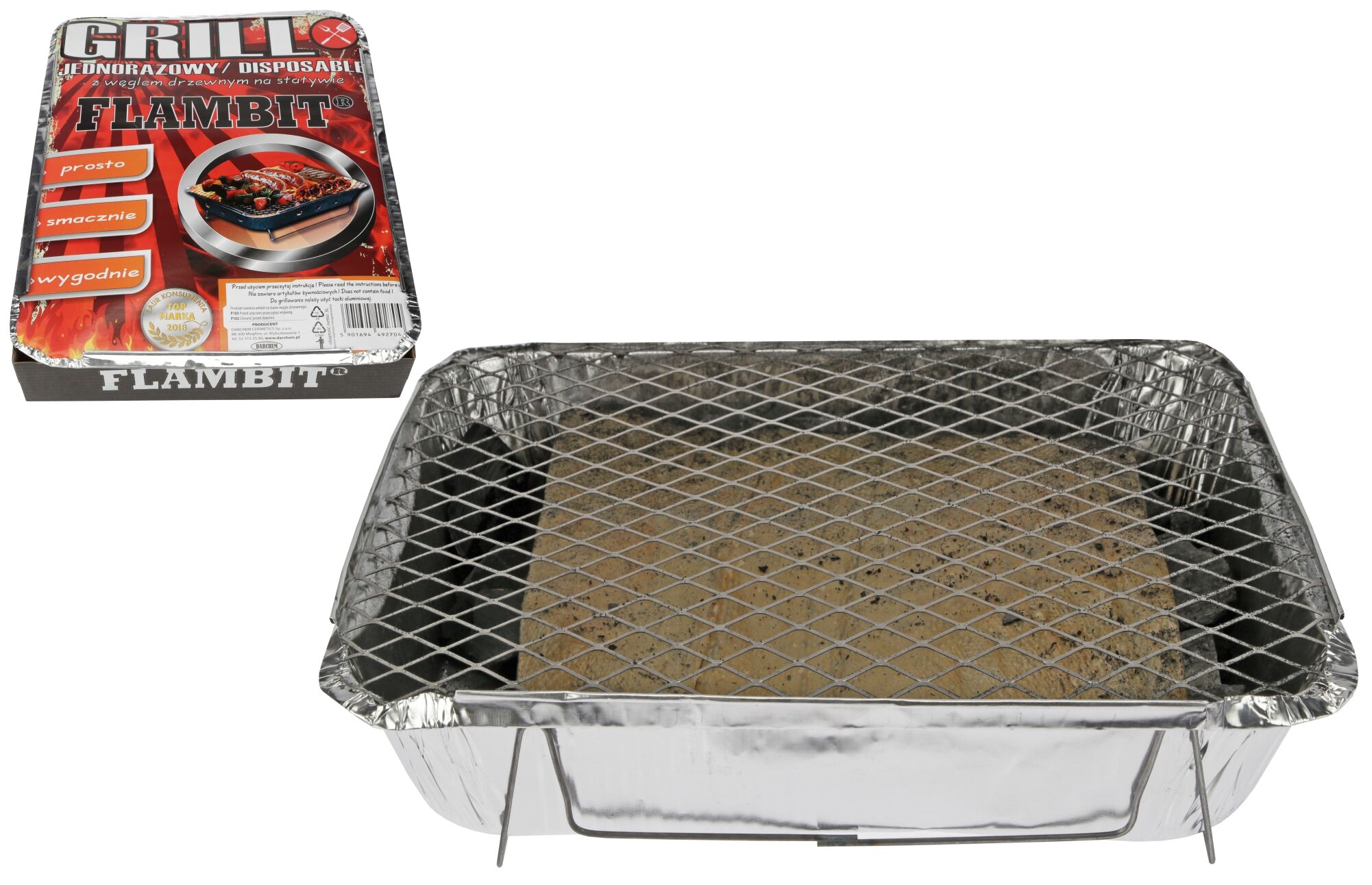 Grill jednorazowy z węglem drzewnym Flambit - Bricomarche.pl